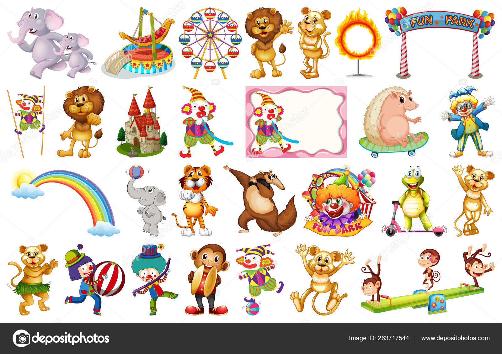 Set of circus animals Stock Illustration by ©interactimages #263717544