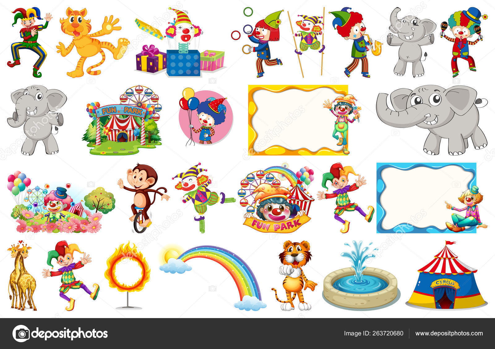 Set of circus objects Stock Illustration by ©interactimages #263720680