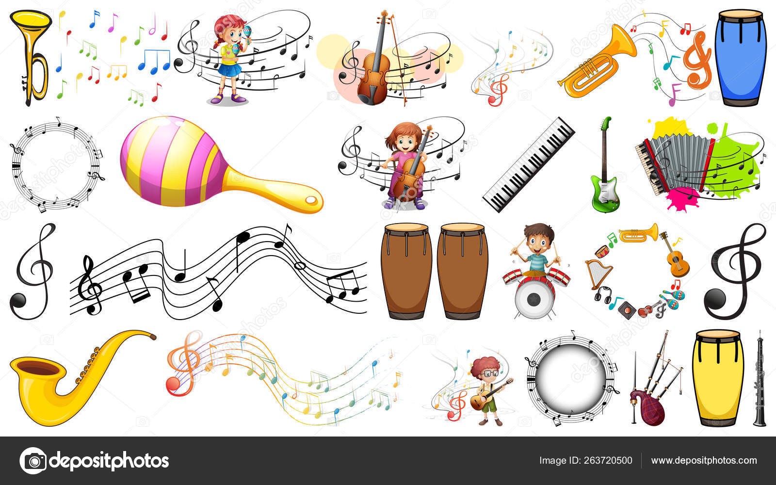 Conjunto de elementos musicales Vector de stock por ©interactimages ...