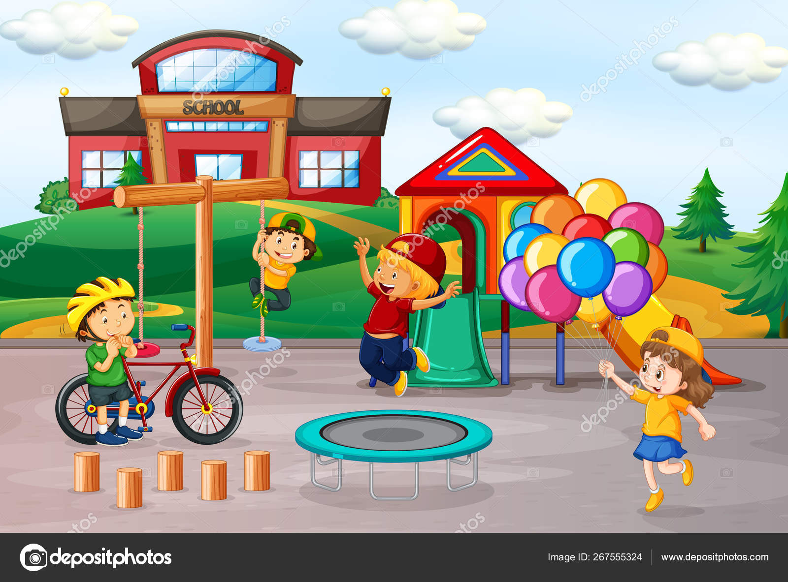Cartoon School Playground