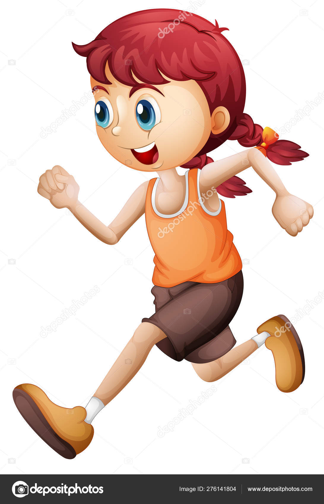 A cute girl running Stock Vector by ©interactimages 276141804