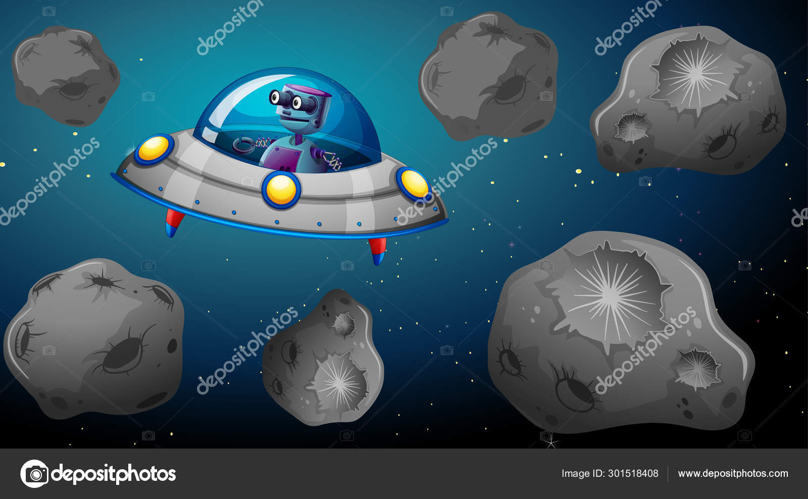 Robot in space ship Stock Vector Image by ©interactimages #301518408