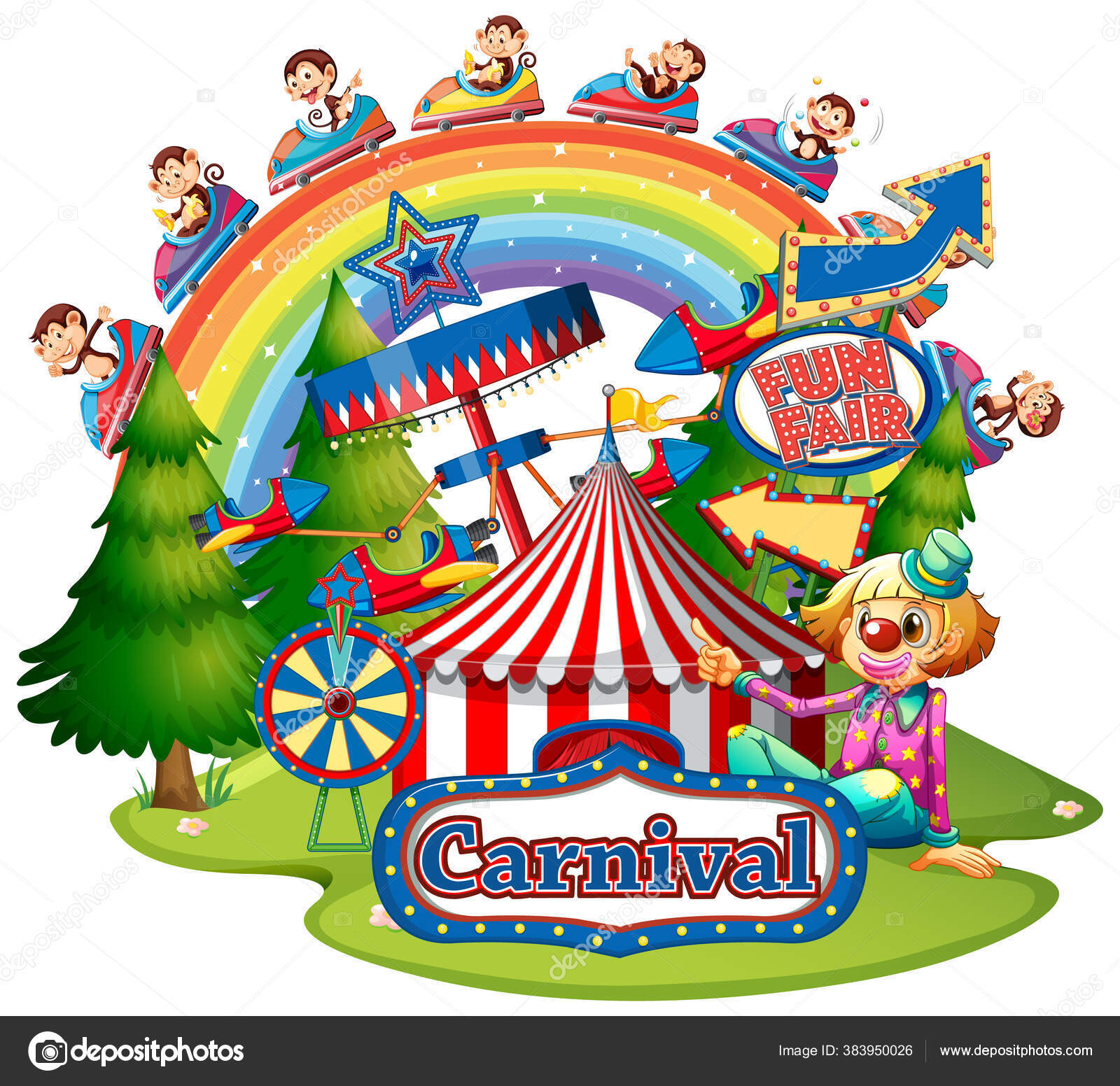 Cartoon Carnival Scene