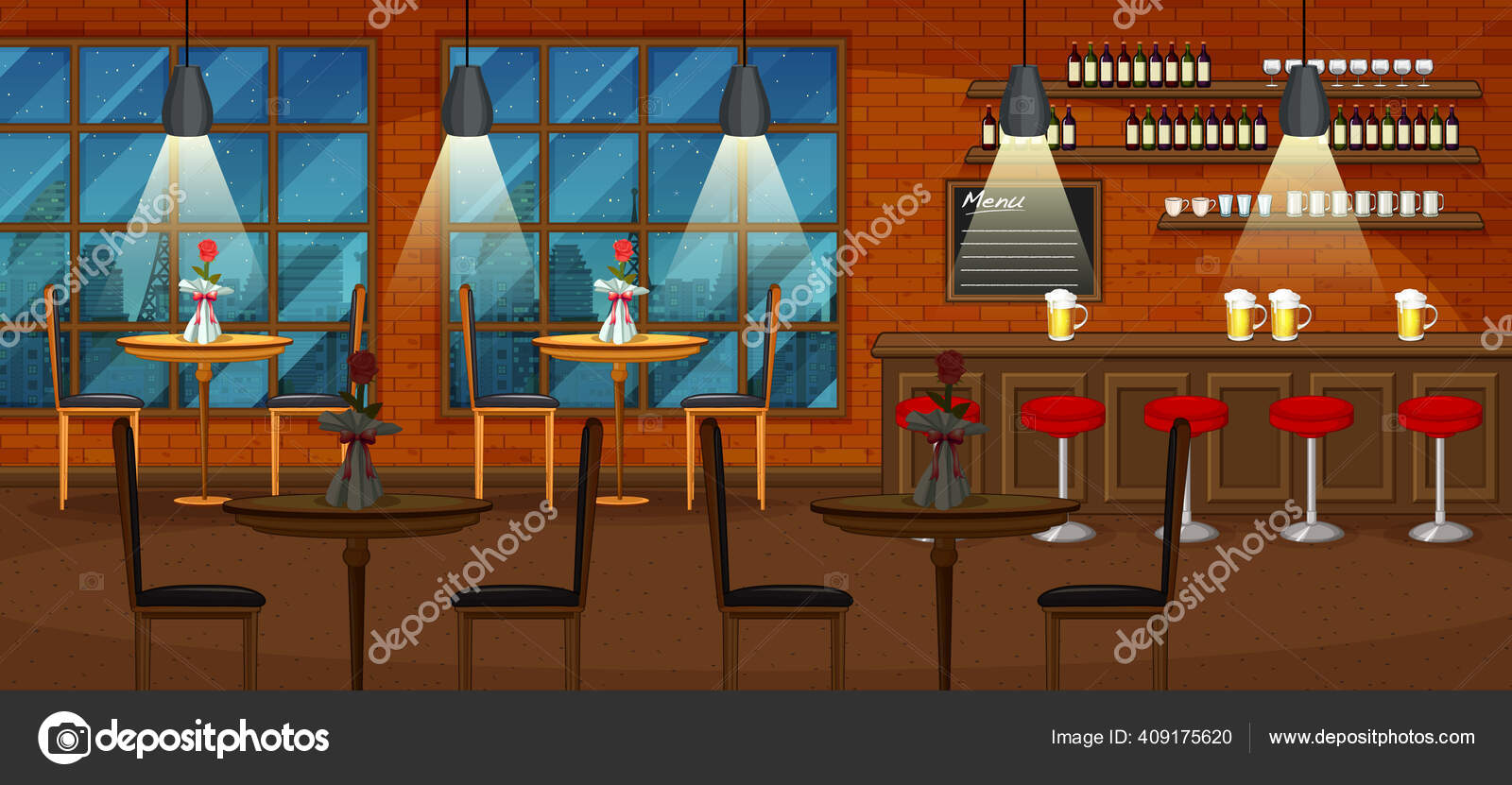 Bar Scene Background