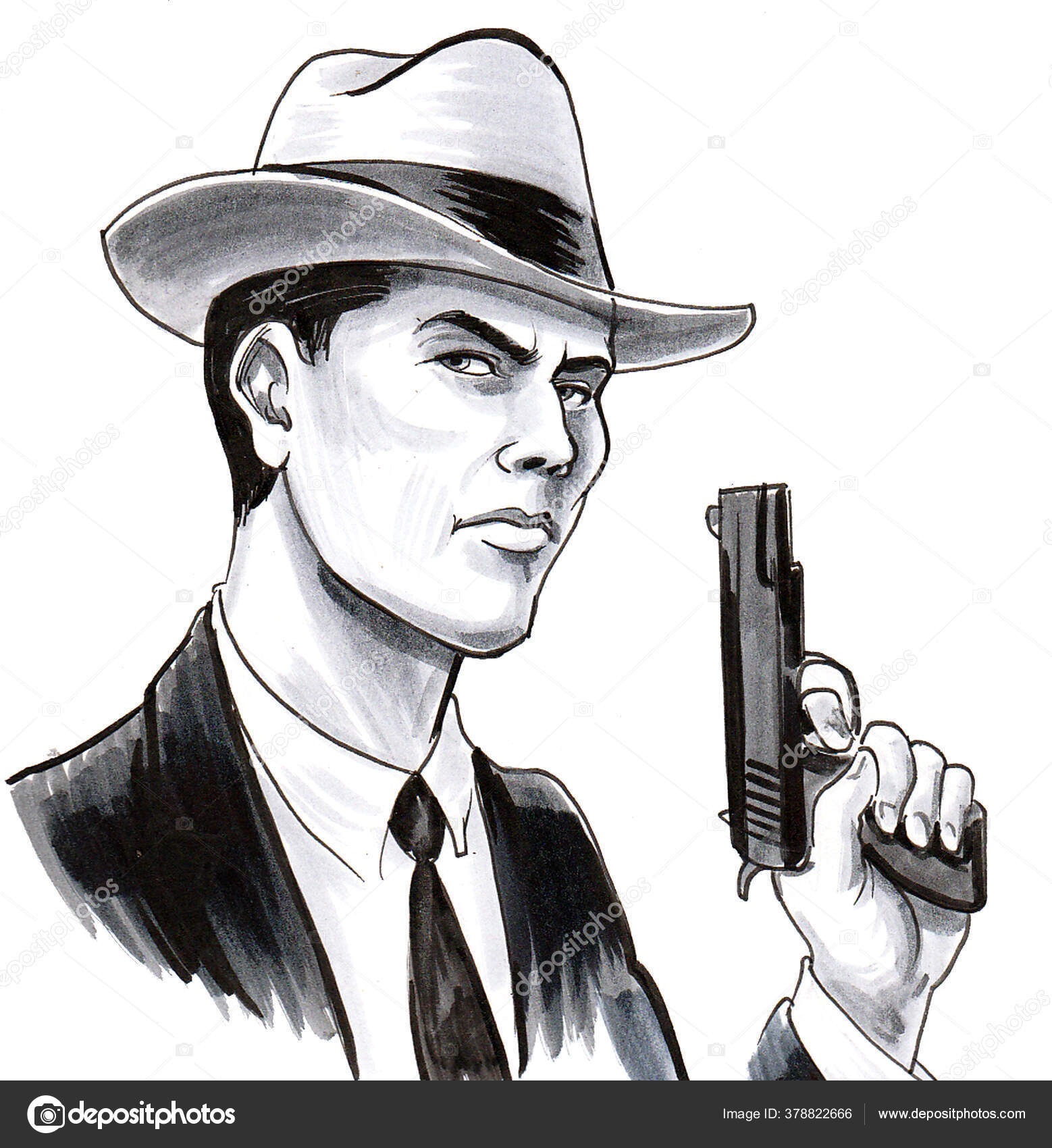 Gangsters With Guns Drawing