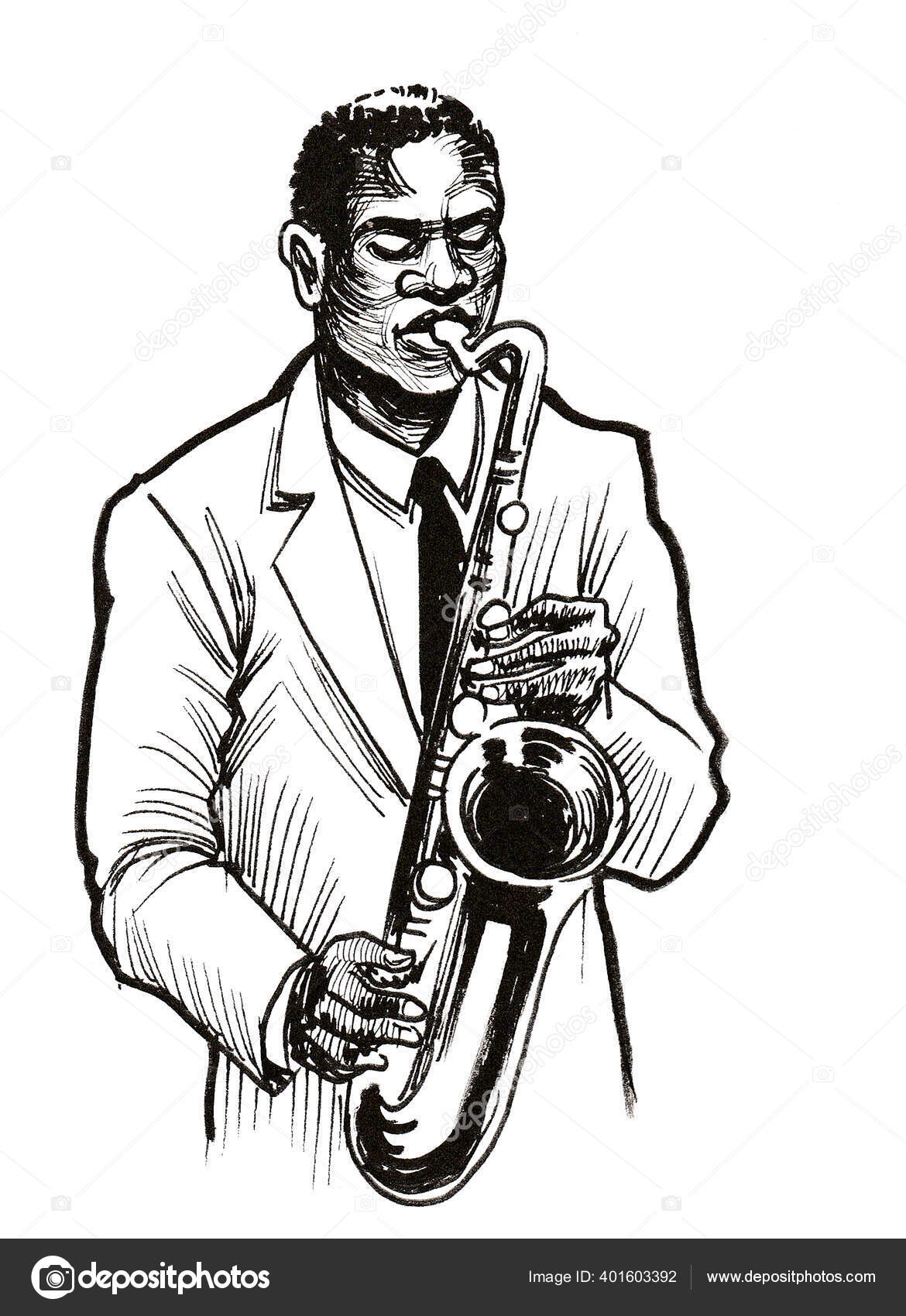 Saxophonist Drawing
