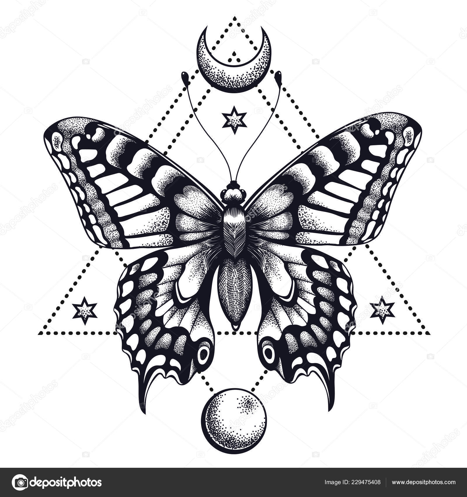 Half Moon Tattoo Design