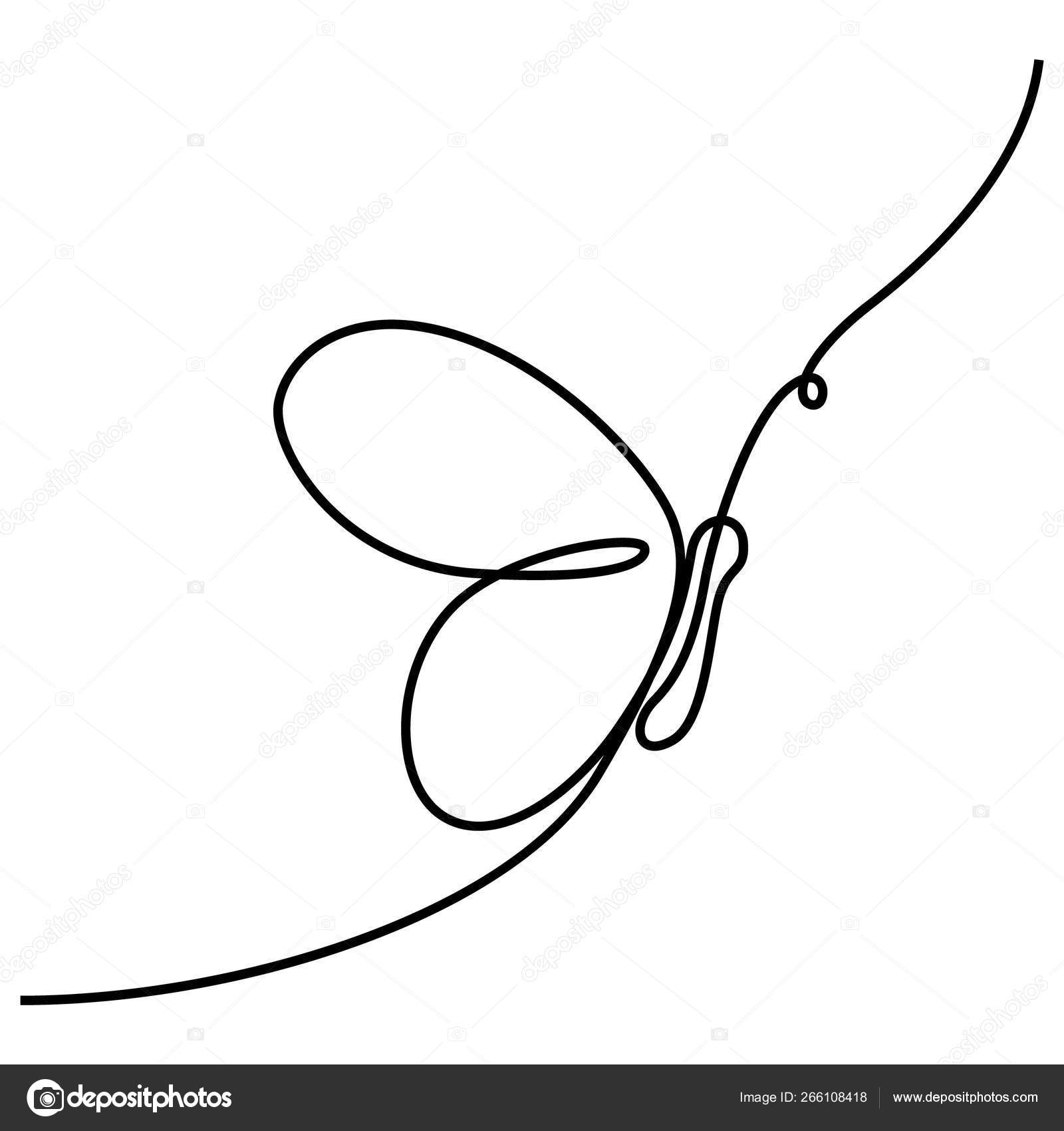 Continuous Line Drawing Butterfly Vector Stock Vector Image by ...