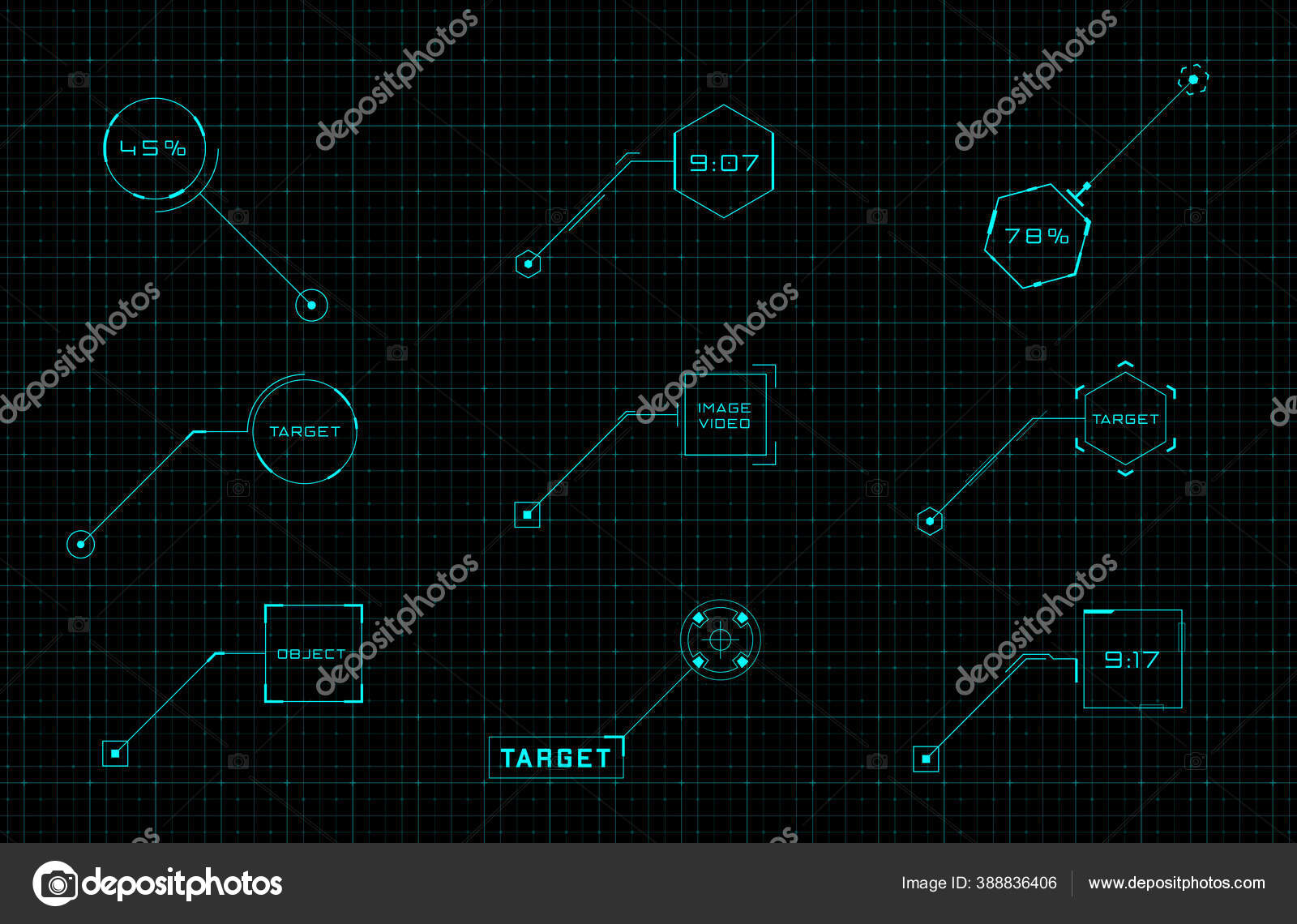 HUD, GUI, FUI callout design elements. Set of callout futuristic user ...