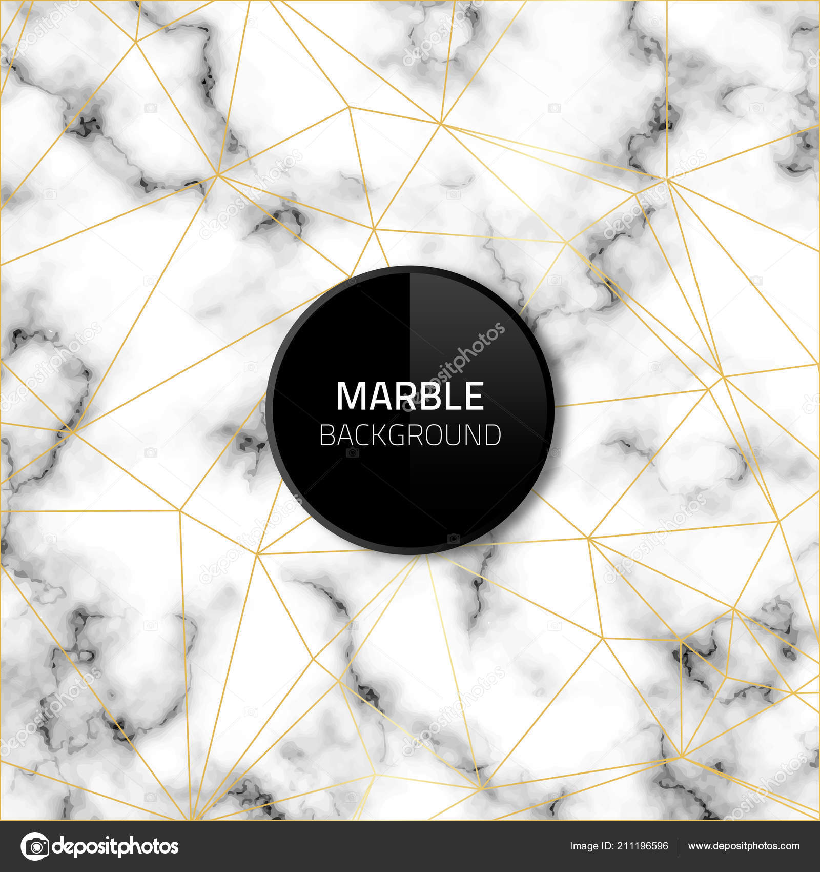 Vector Marble Texture Seamless Pattern Design Golden Geometric Lines ...