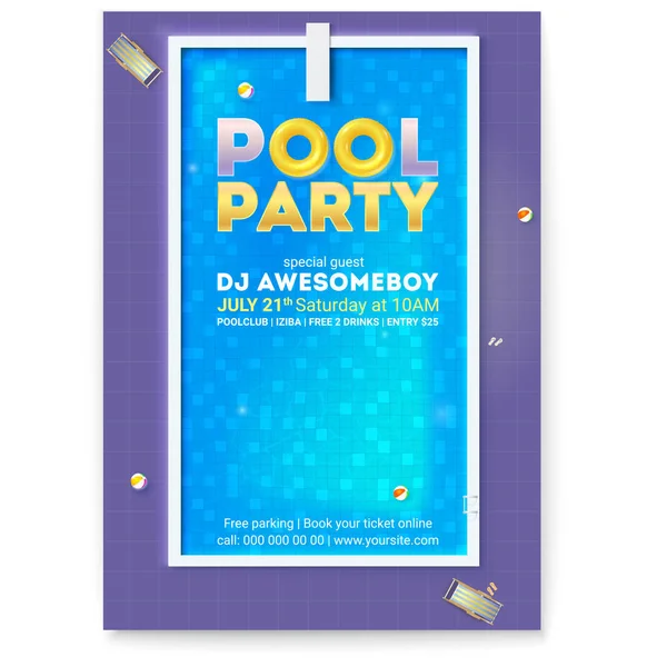 Pool party flyer imágenes de stock de arte vectorial | Depositphotos