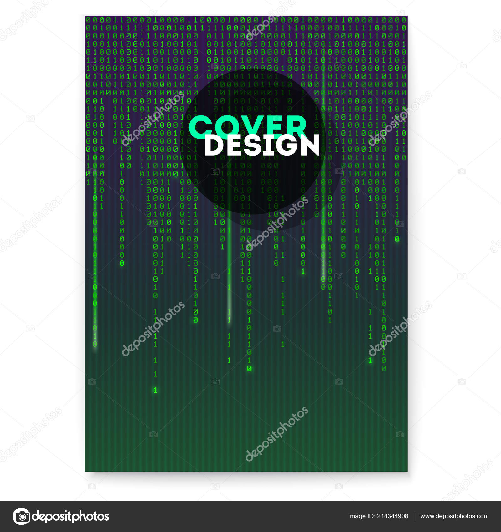 Cover with binary computer code with floating digits. Cyberspace with code of matrix. Concept of ...
