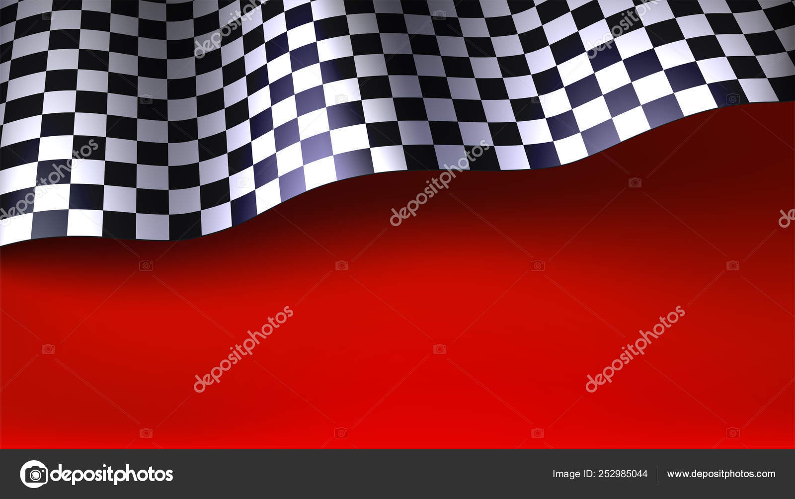 Waving checkered racing flag on red background. Flag for car or ...