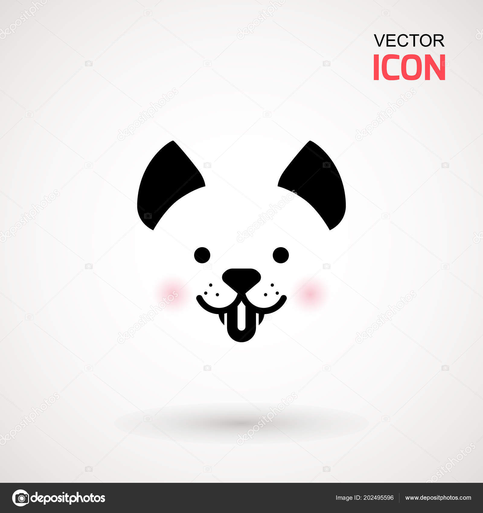 Icono Cabeza Perro Estilo Plano Cara Perro Dibujos Animados Ilustración ...