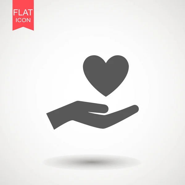 Hand Giving Love Symbol Hand Holding Heart Shape Vector Icon Stock ...