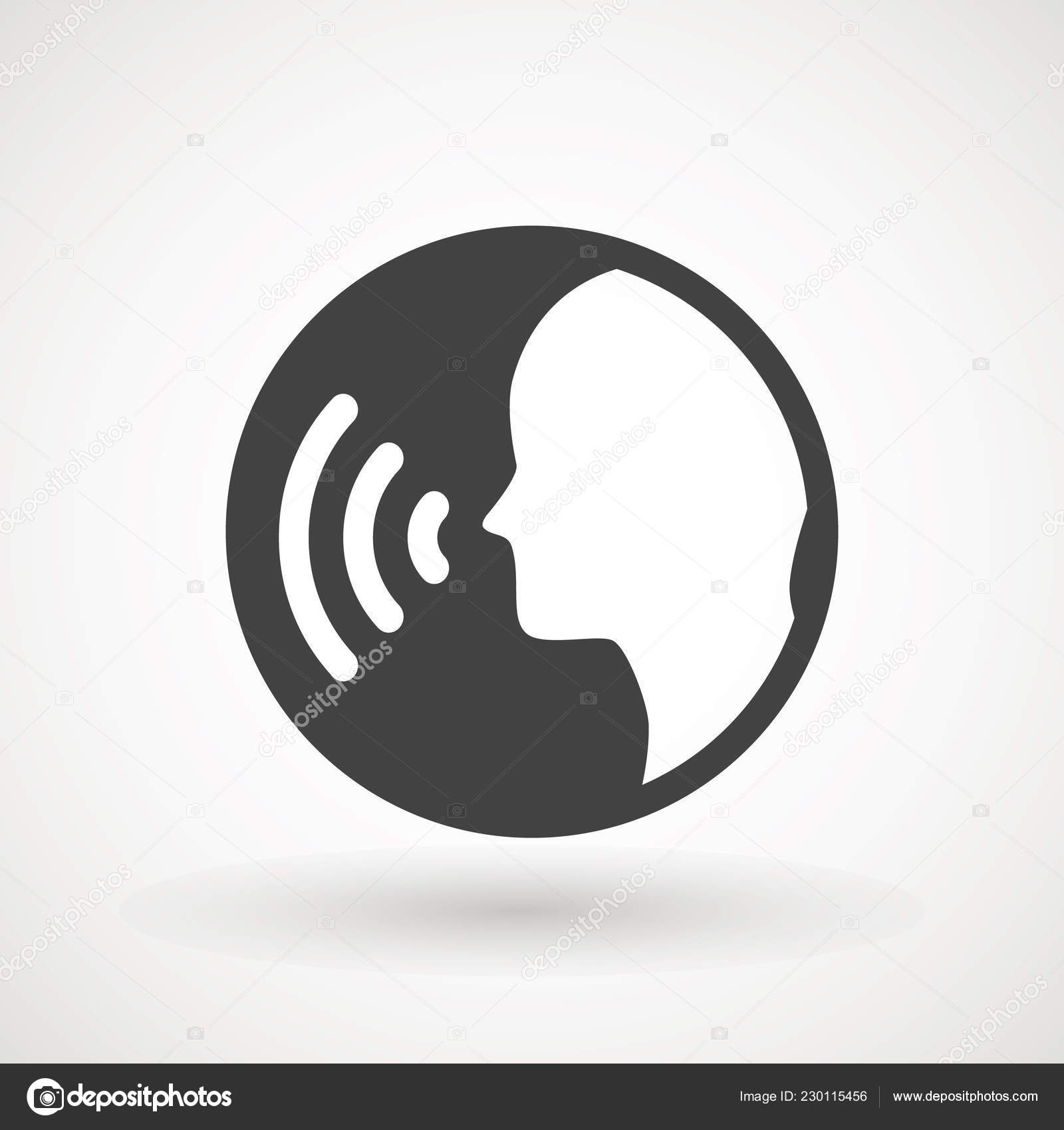 People talking icon. Voice command with sound waves icon vector Vector ...