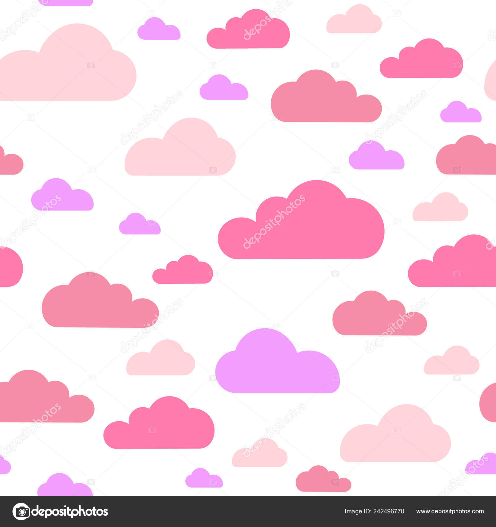 Pink Cloud Seamless Pattern Vector Design Baby Art Baby Shower Stock ...