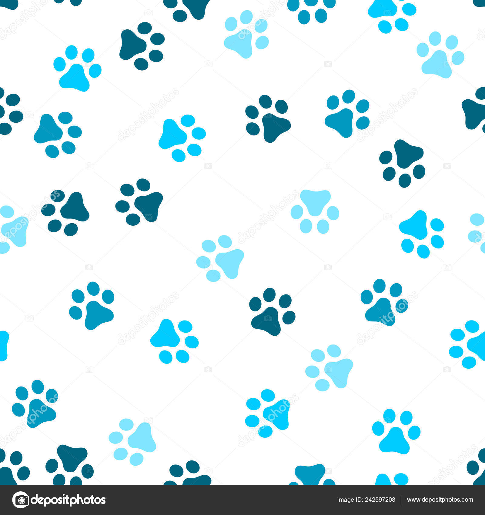 Blue Paw Print Wallpaper
