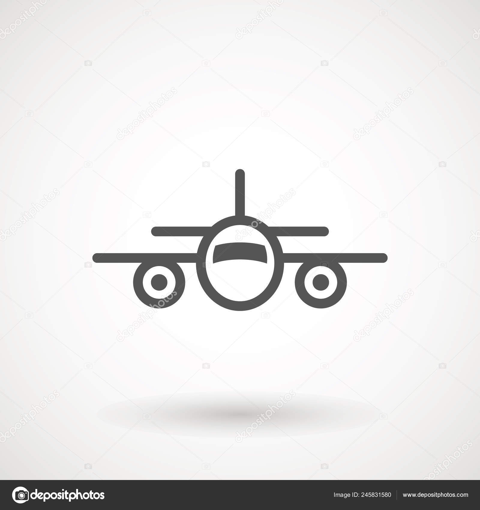 Ícone Avião Símbolo Transporte Voo Avião Airctaft Mosca Ilustração Das ...