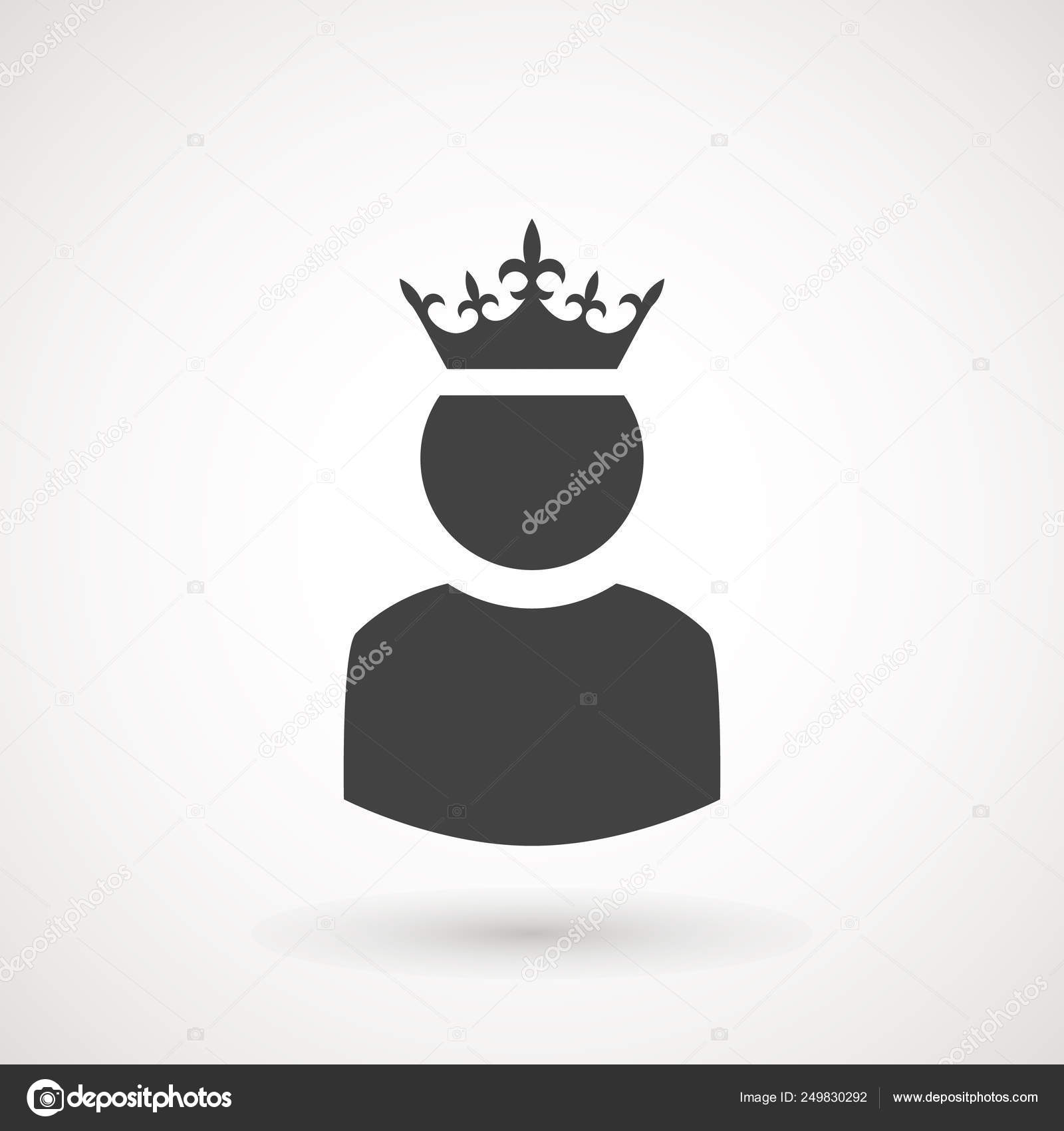 King User Icon Logo Design Element. Admin icon. Administrator. Crowned ...