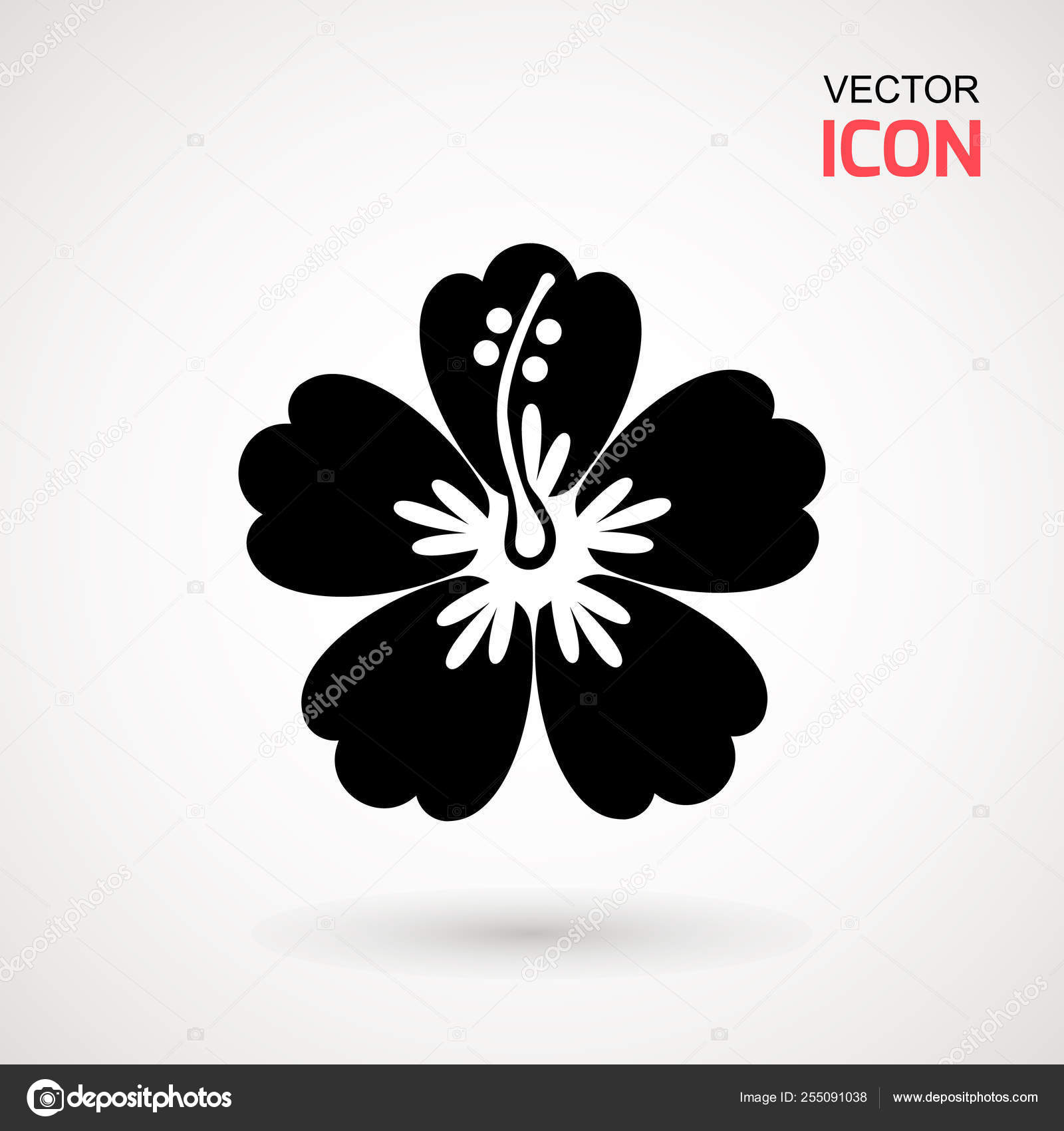 Hibiscus flower, icon. Hibiscus icon isolated on white background ...