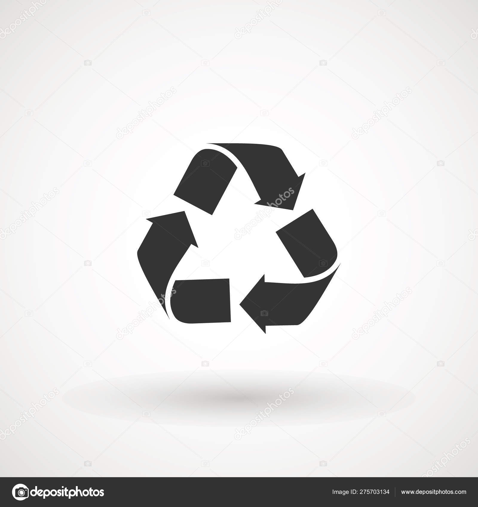Recycle arrows symbol icon. Recyclable Badge. Recycling sign. Black ...
