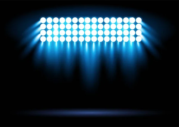 Bright blue stadium arena lighting spotlight Graphic element vector ...