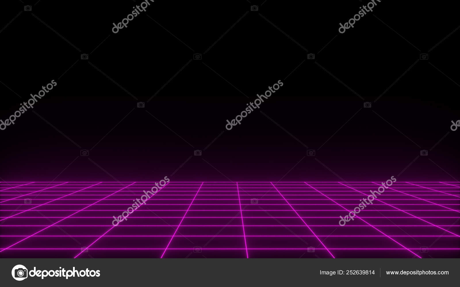 3D render synthwave wireframe net abstract background. Future retro line grid illustration ...