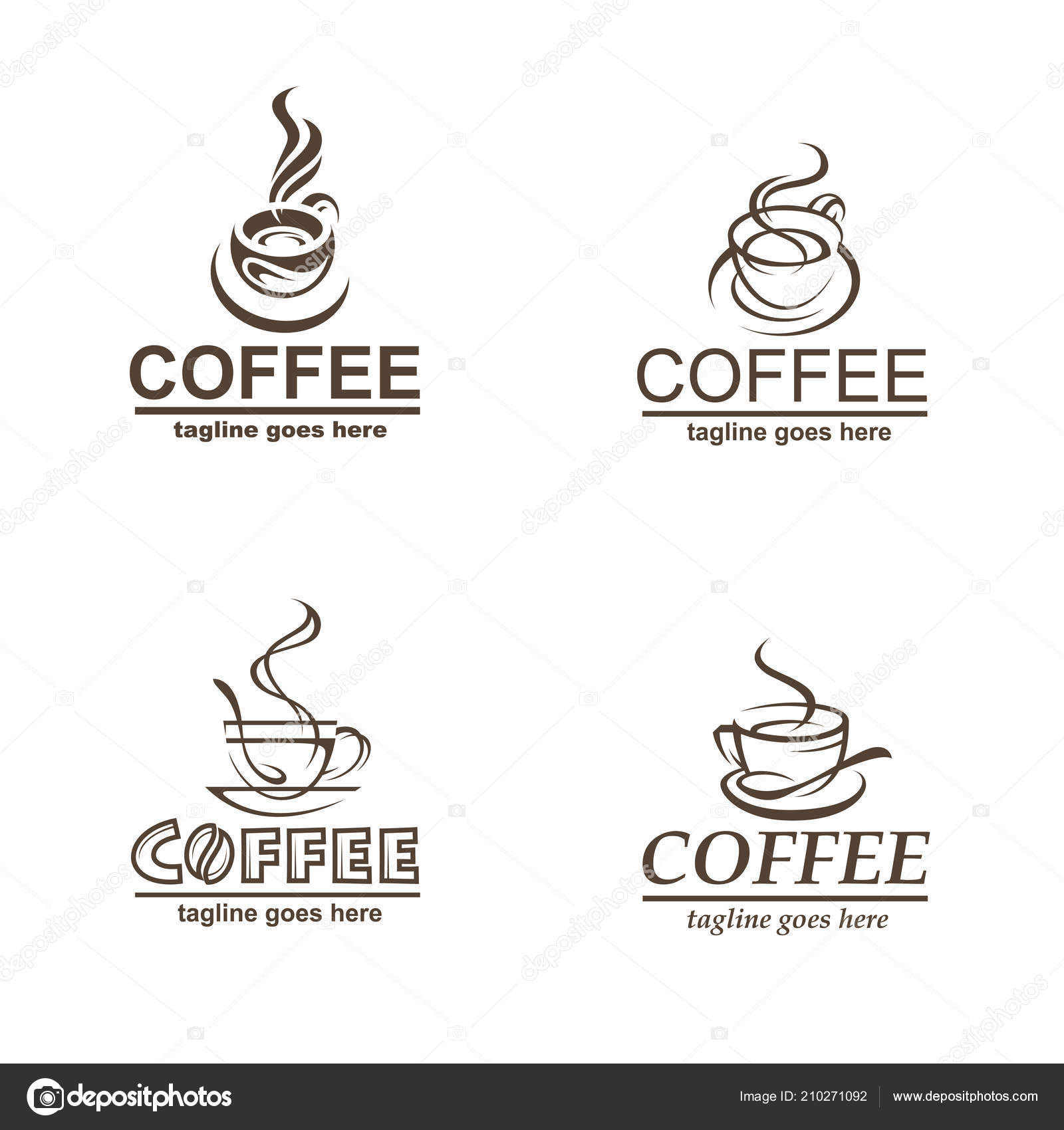 Collection Coffee Cup Labels Isolated White Background Stock Vector by ...