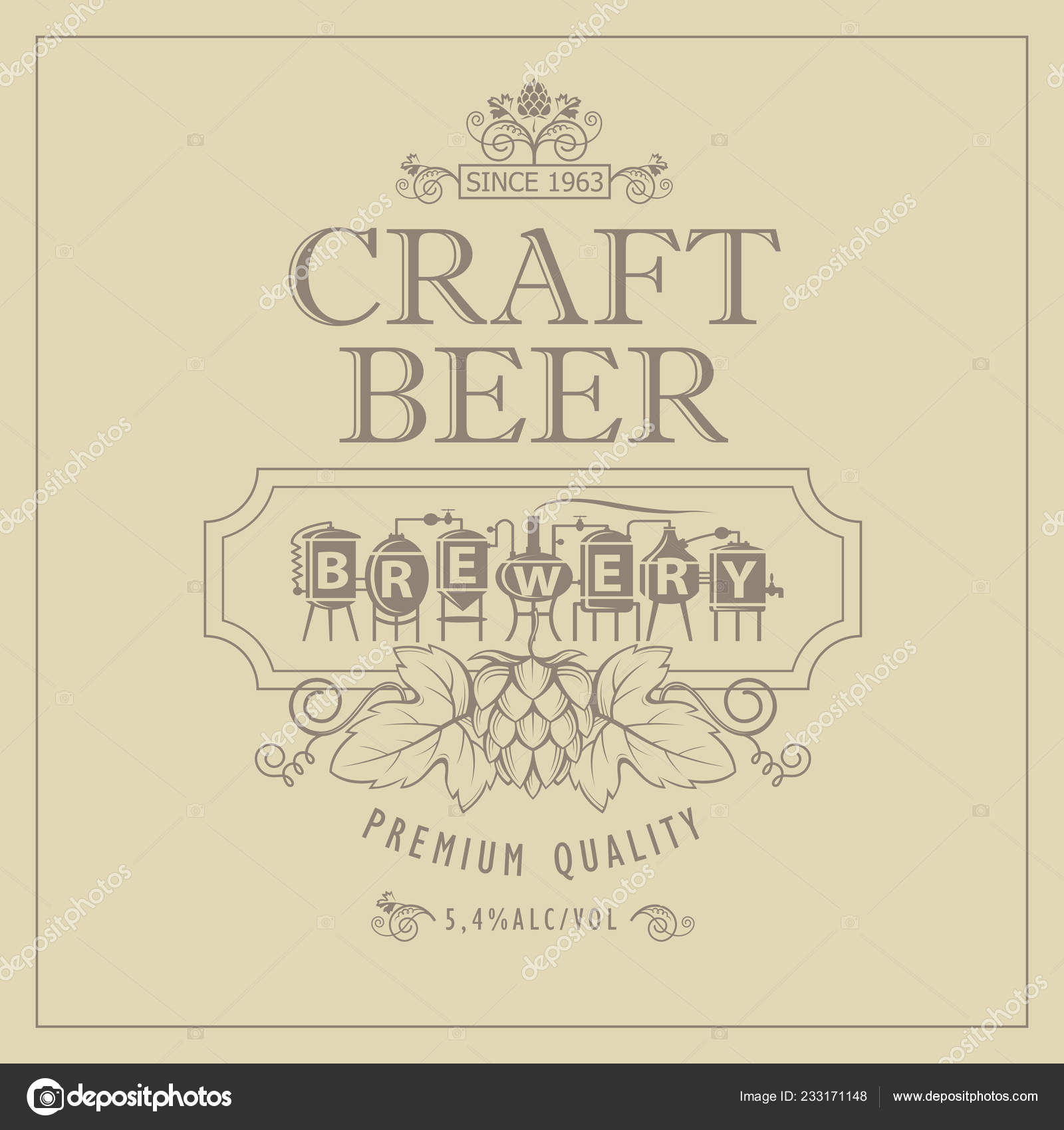 Illustration Label Craft Beer Retro Style Stock Vector Image by ...