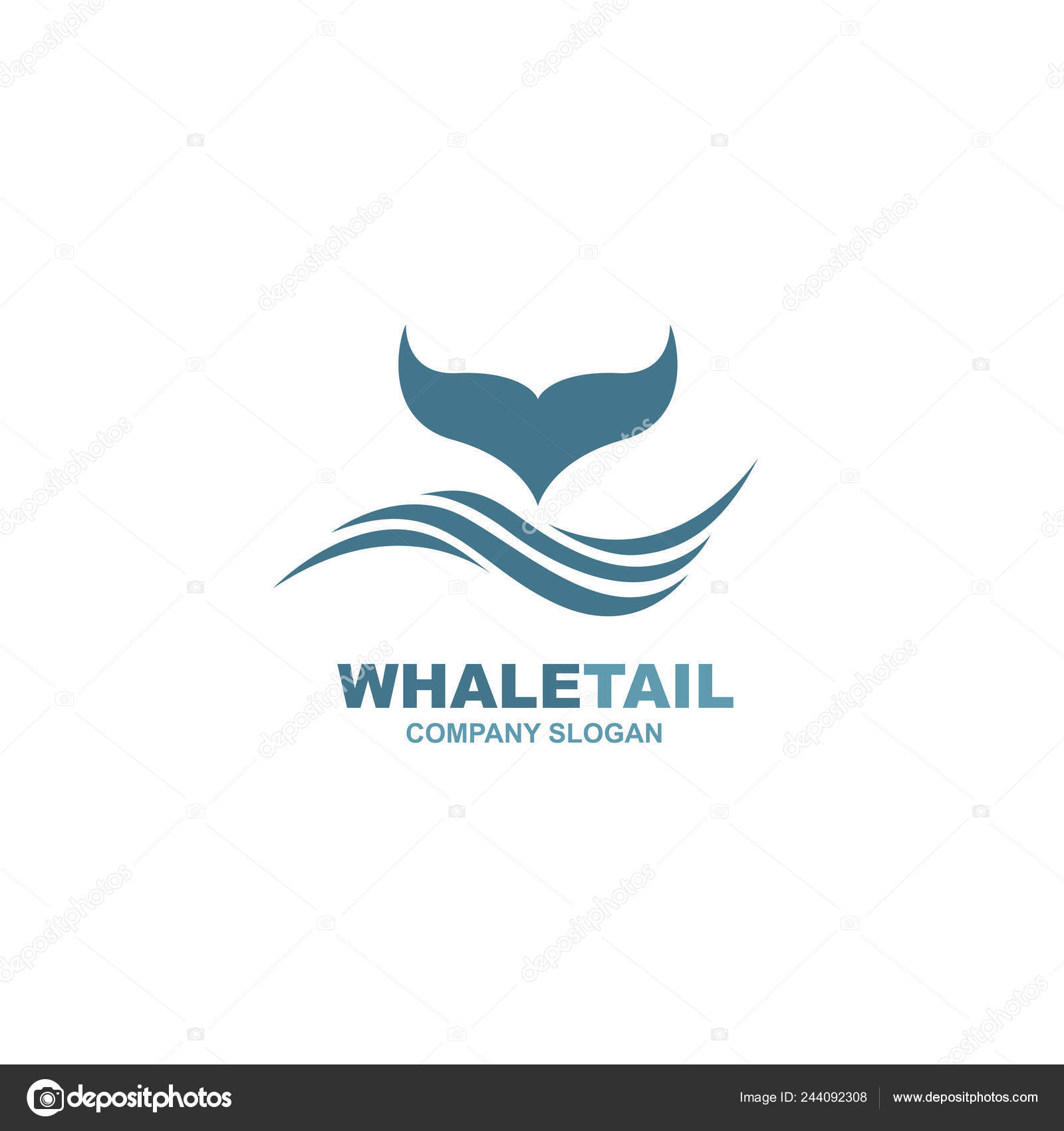 Design Abstract Symbol Whale Tail Sea Wave Stock Vector Image by ...