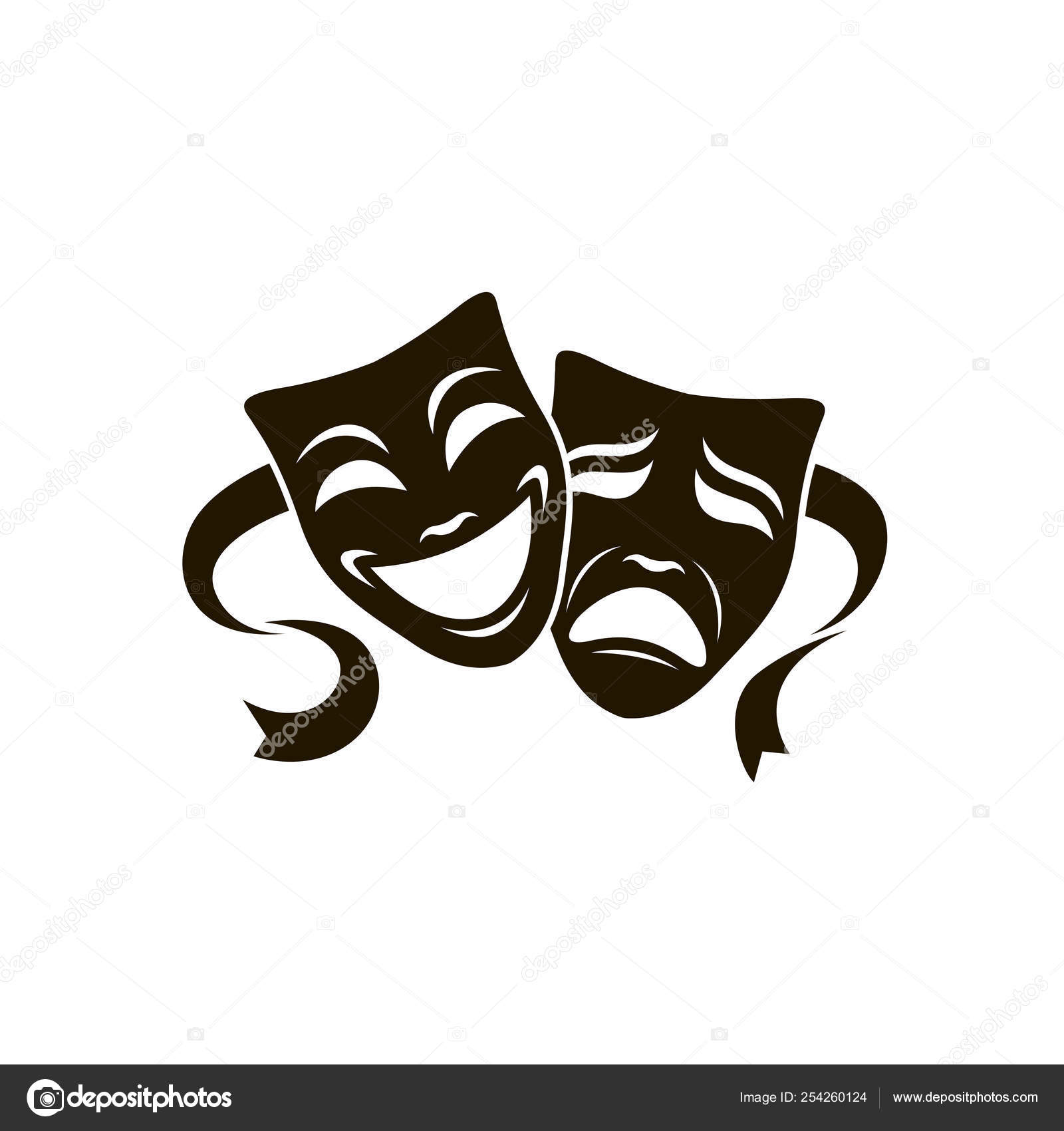Theatre Masks Comedy Tragedy Vector