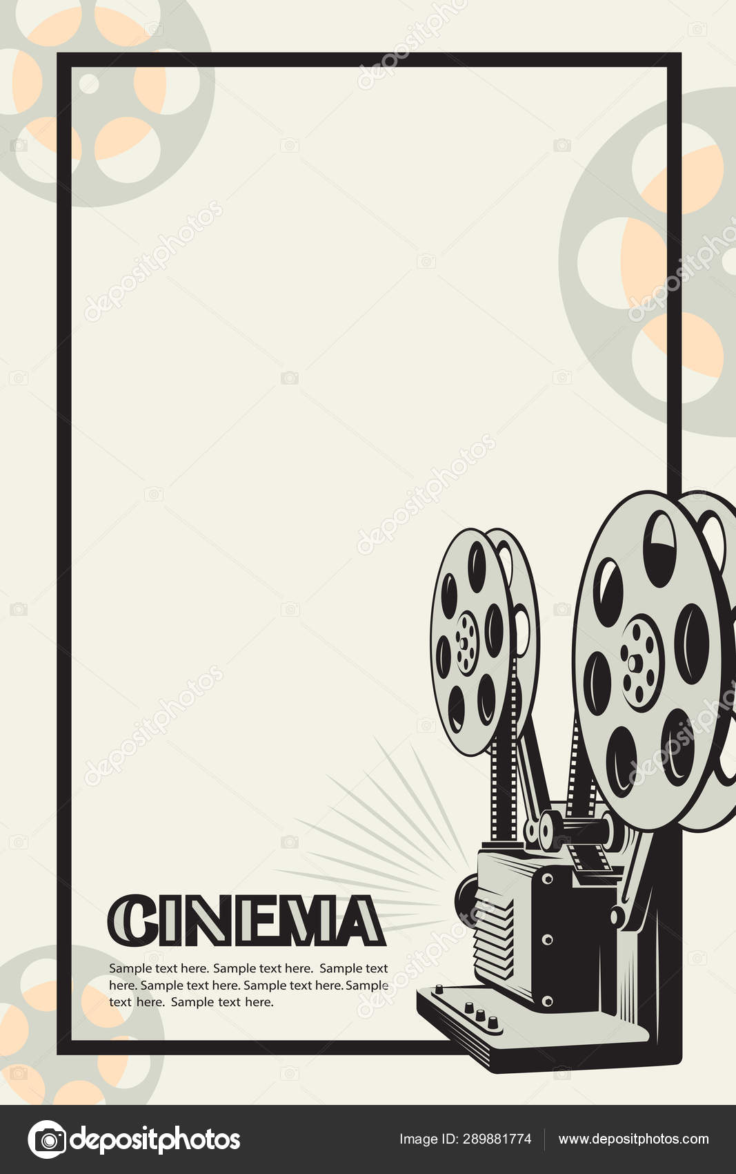 Cinema Poster Retro Movie Camera Background Stock Vector Image by ...