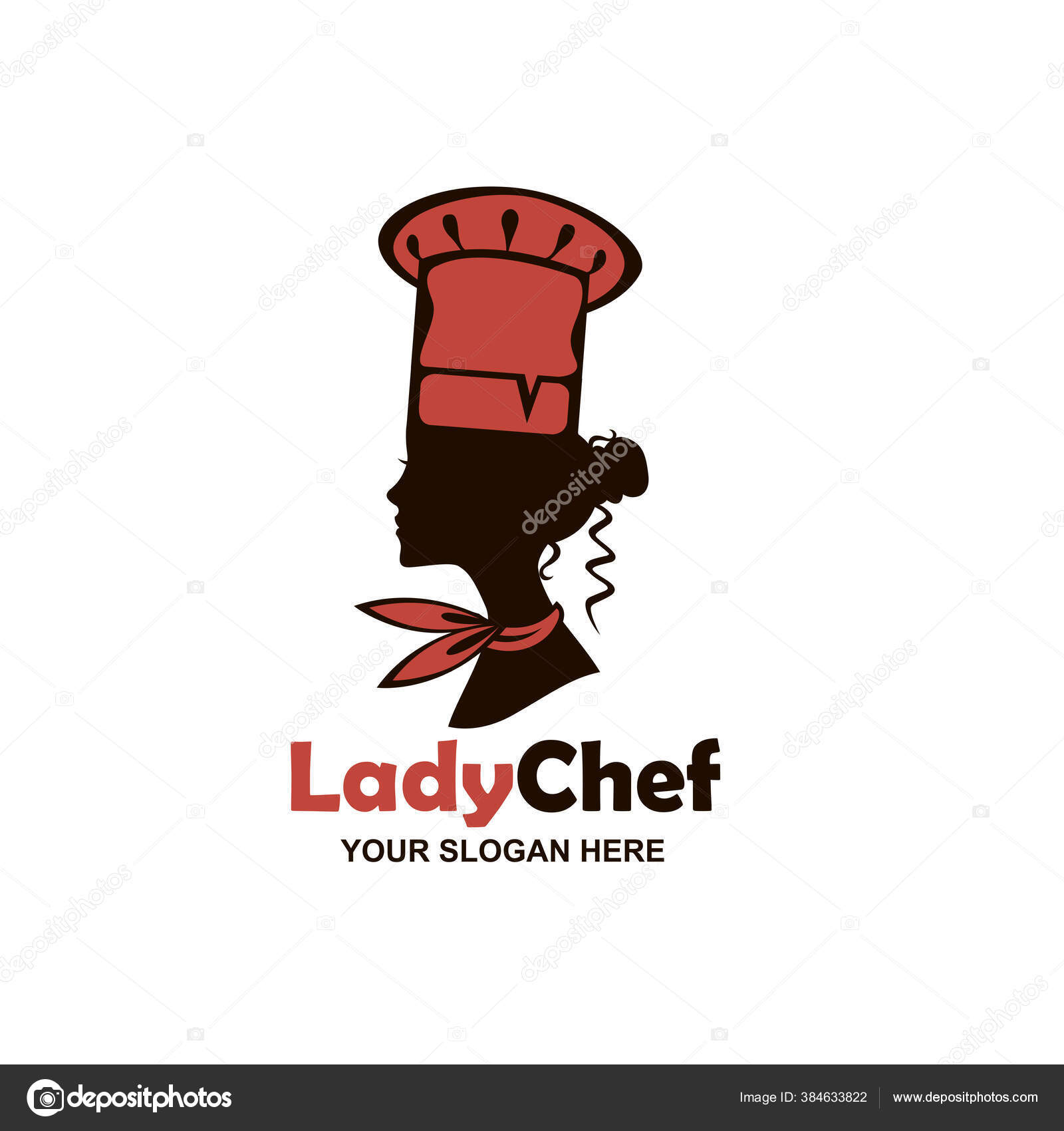 Desain Wanita Koki Diisolasi Dengan Latar Belakang Putih Vektor Stok ...