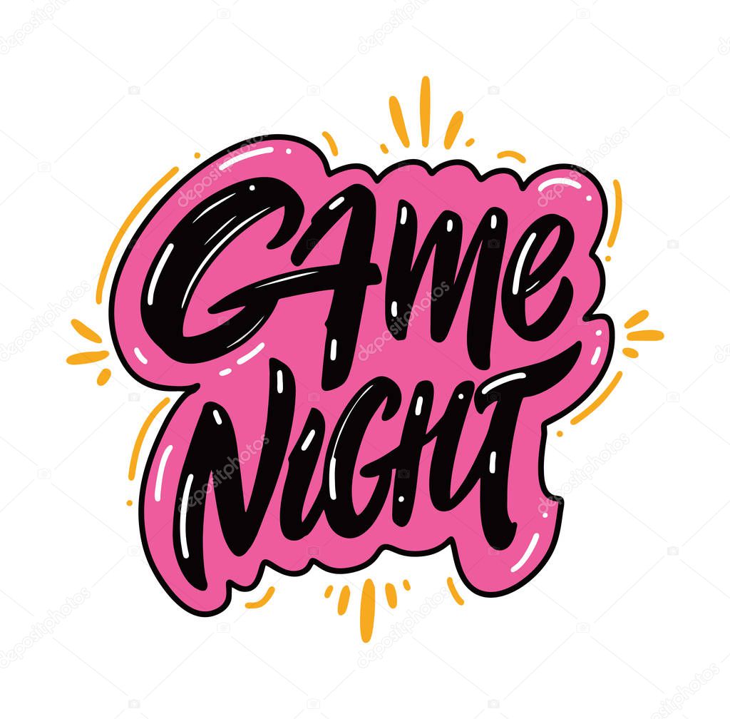 Tipo de juego noche letras. Caligrafía moderna. Ilustración vectorial ...