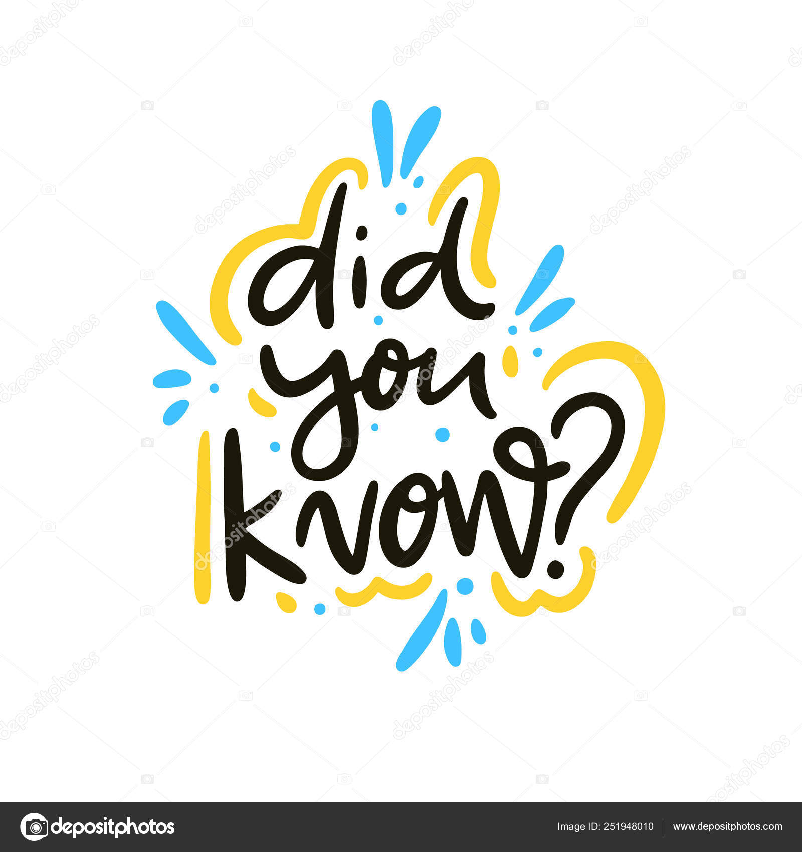 Did you know hand drawn vector lettering phrase. Modern typography ...