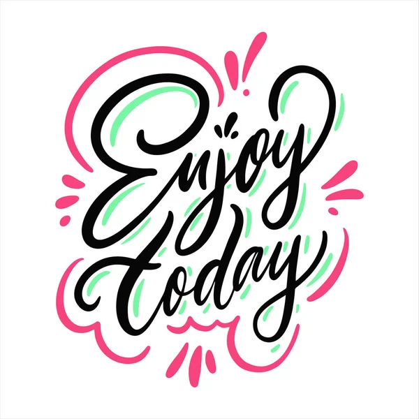 Enjoy Day Black Color Lettering Phrase Sign Vector Art Illustration ...