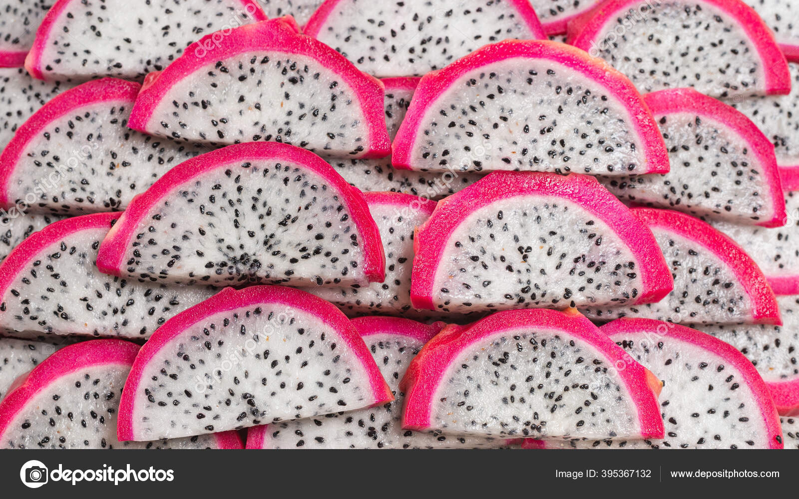 Sweet Tasty Dragon Fruit Pitaya Slices Background Stock Photo by ...