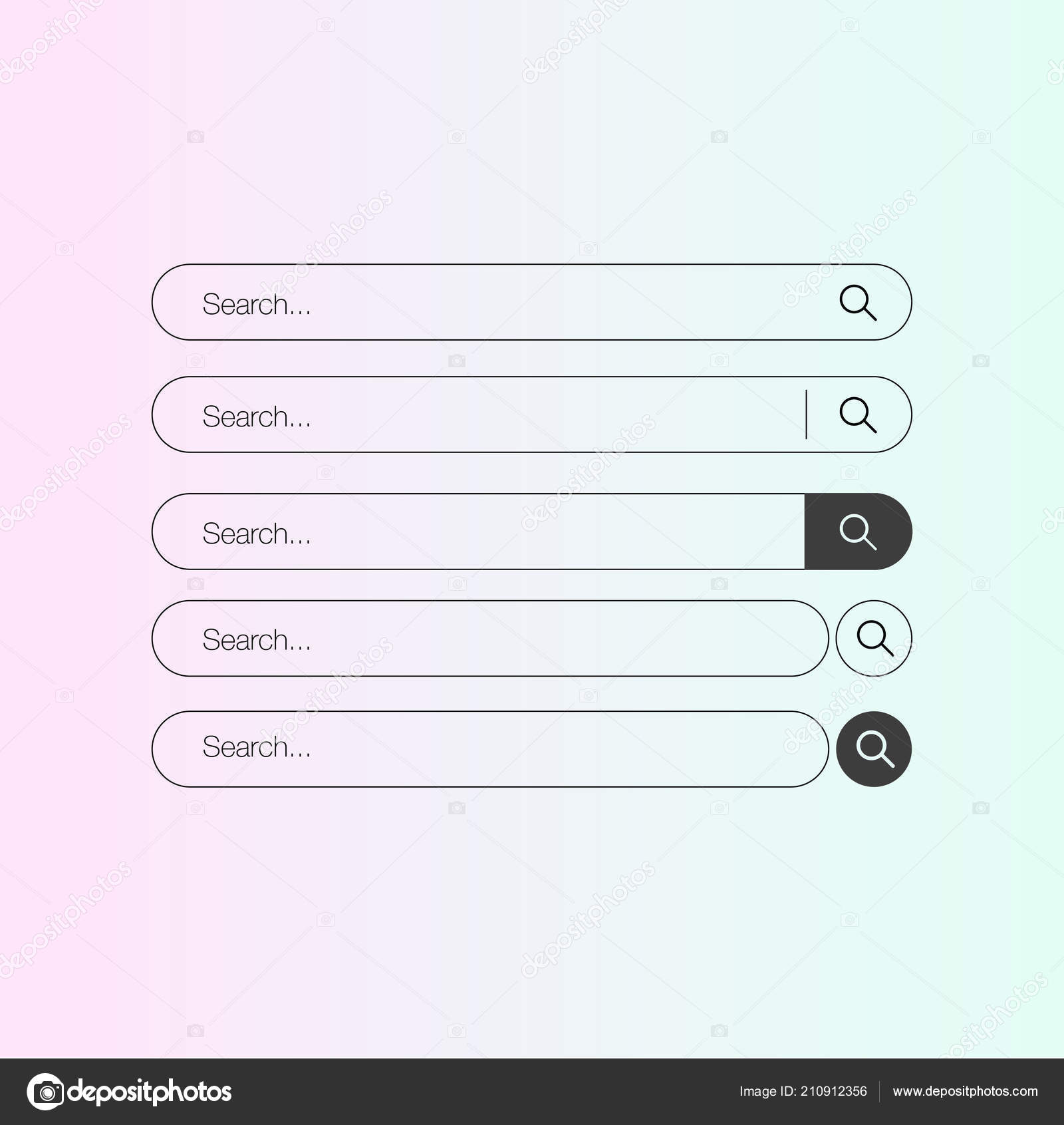 Search Bar Vector Element Design Set Search Boxes Template Isolated Stock Vector Image by ...