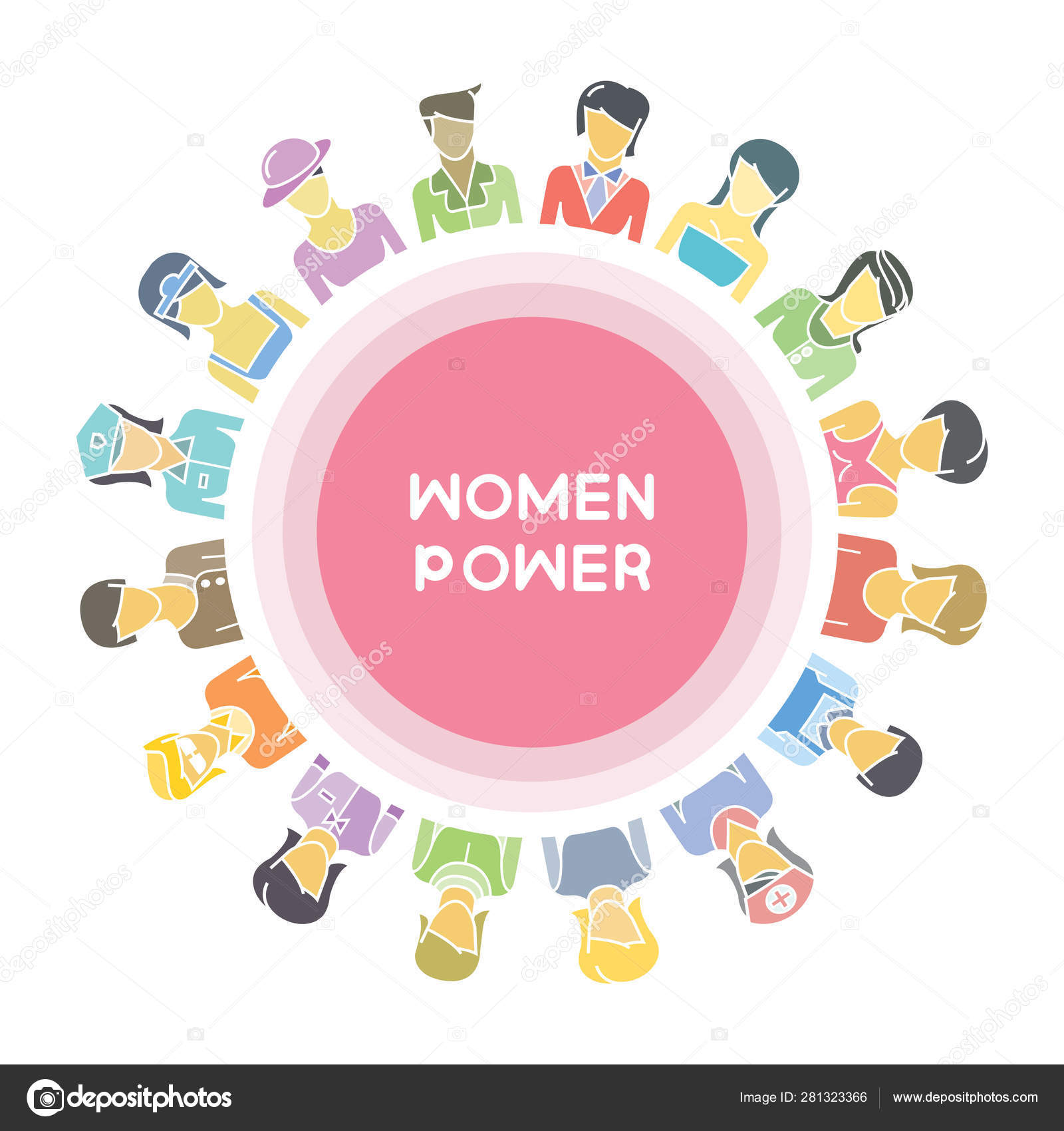 Vector Illustration Women Power Concept Stock Vector by ©loopang 281323366