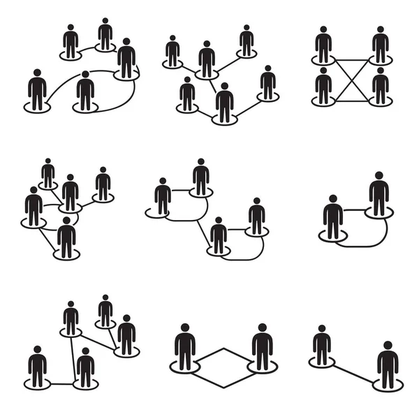 Business Network Connection Stick Figure Pictogram Icon — Stock Vector ...