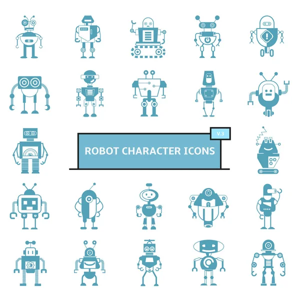 Vector Illustration Modern Robots Icons Stock Vector Image by ©loopang ...