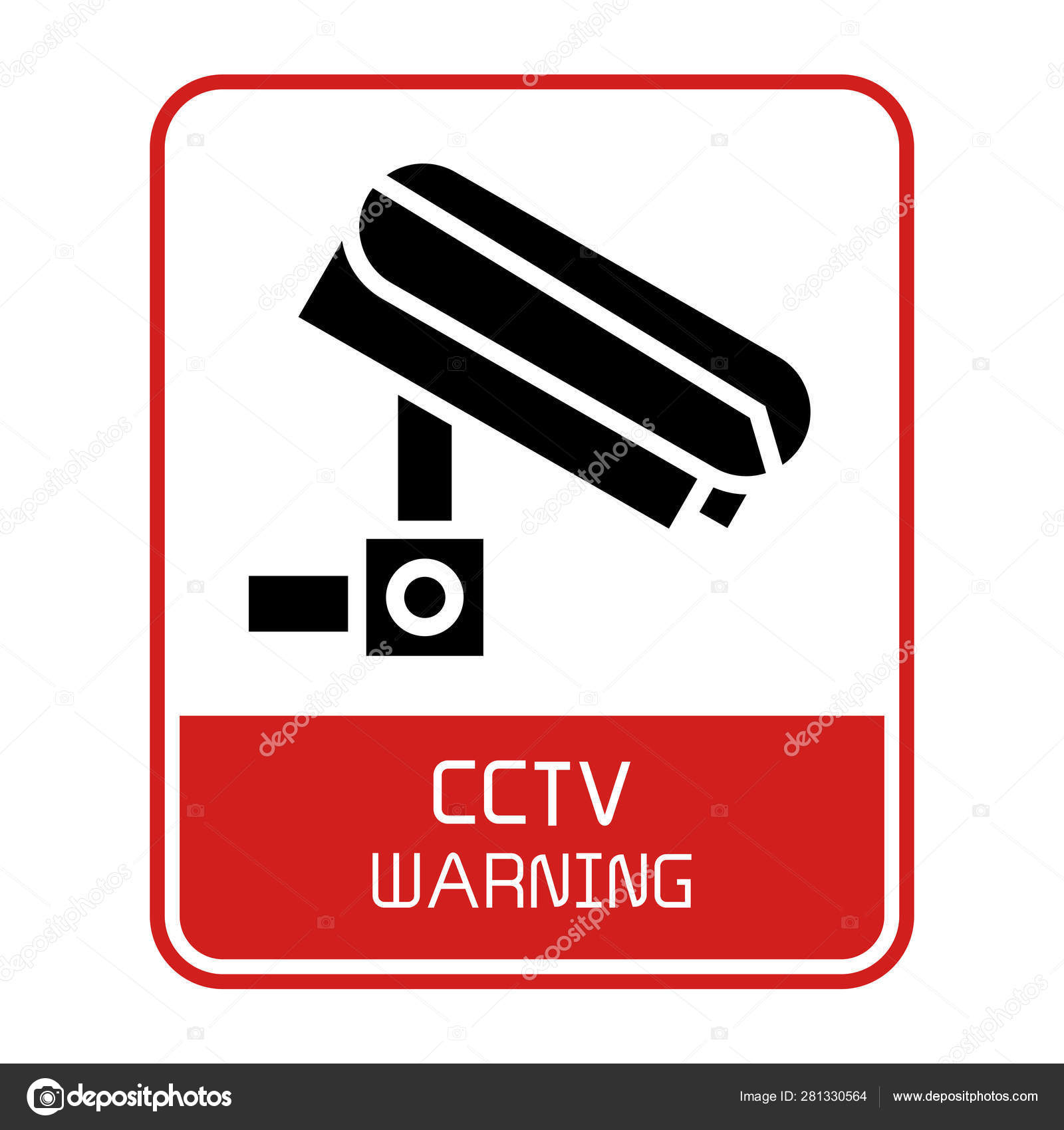 Vector Illustration Cctv Warning Sign Stock Vector by ©loopang 281330564