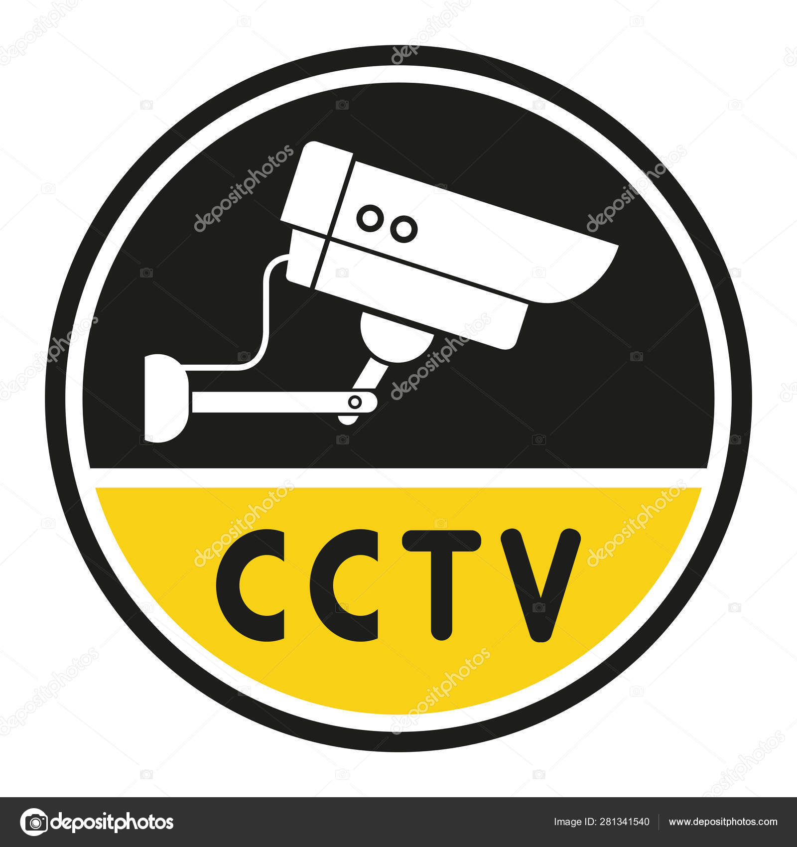 Vector Illustration Cctv Warning Sign Stock Vector by ©loopang 281341540