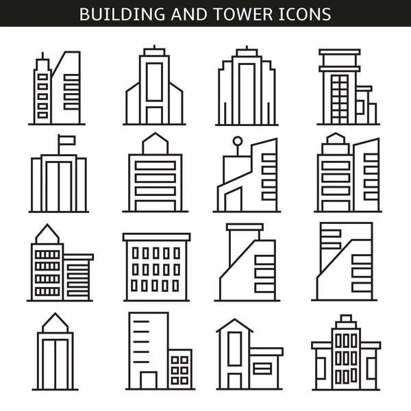 Vector Illustration Modern Buildings Icons Stock Vector by ©loopang ...