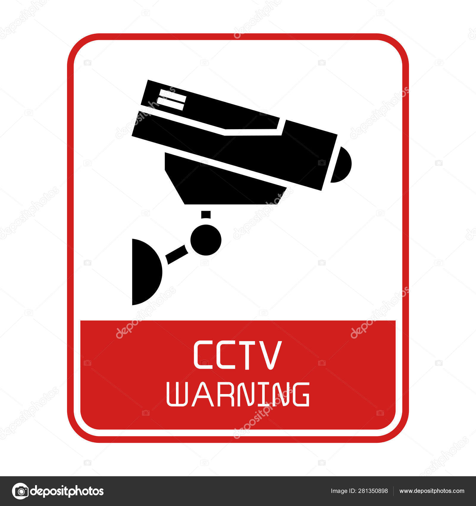 Vector Illustration Cctv Warning Sign Stock Vector Image by ©loopang ...