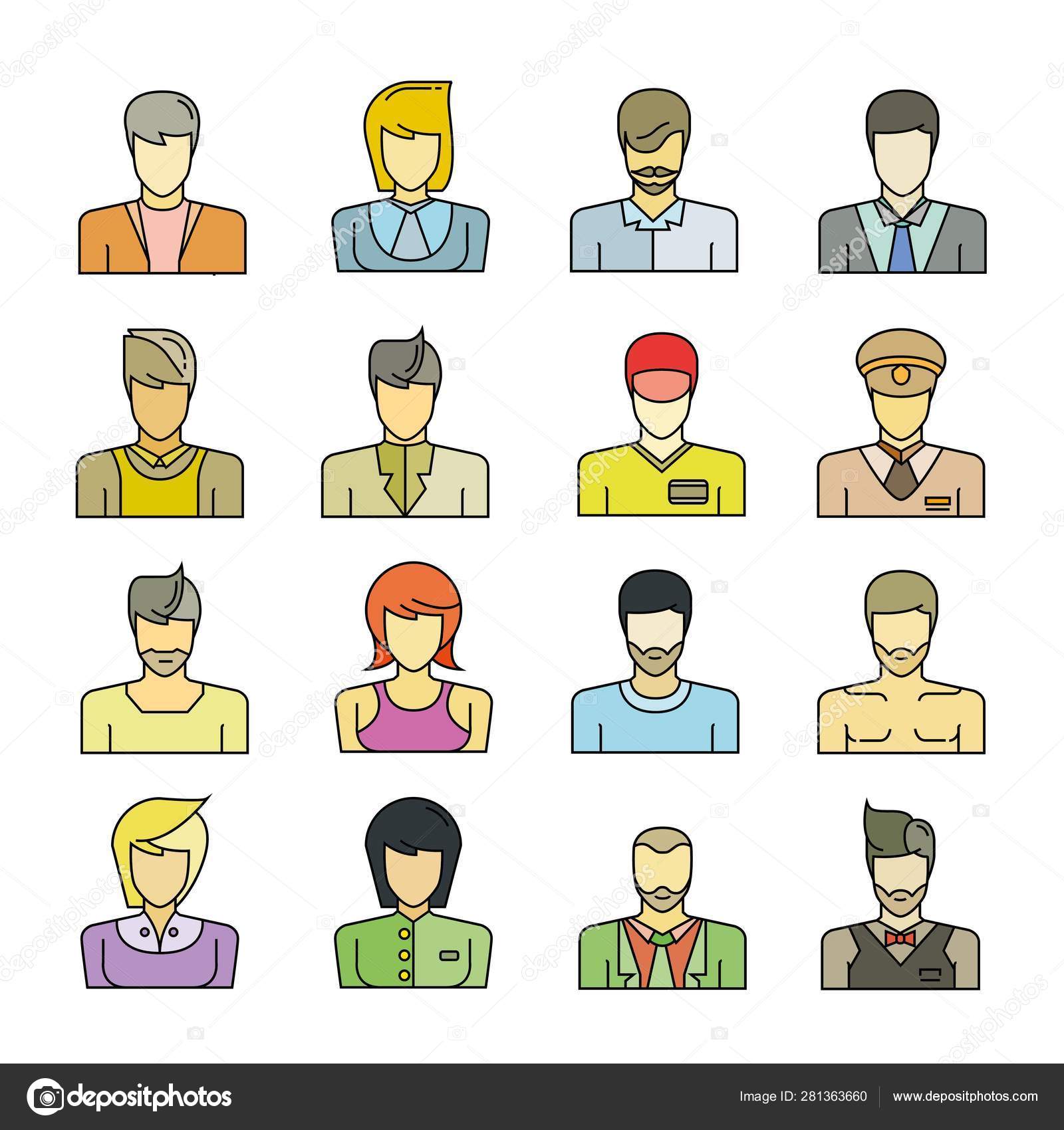 Avatars Set Vector Illustration Stock Vector by ©loopang 281363660