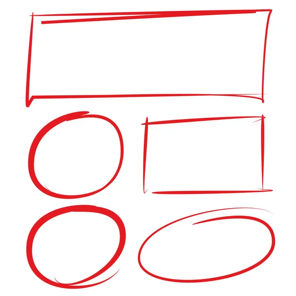 Hand Drawn Marker Elements Tick Mark Circle Rectangle Marker Stock ...