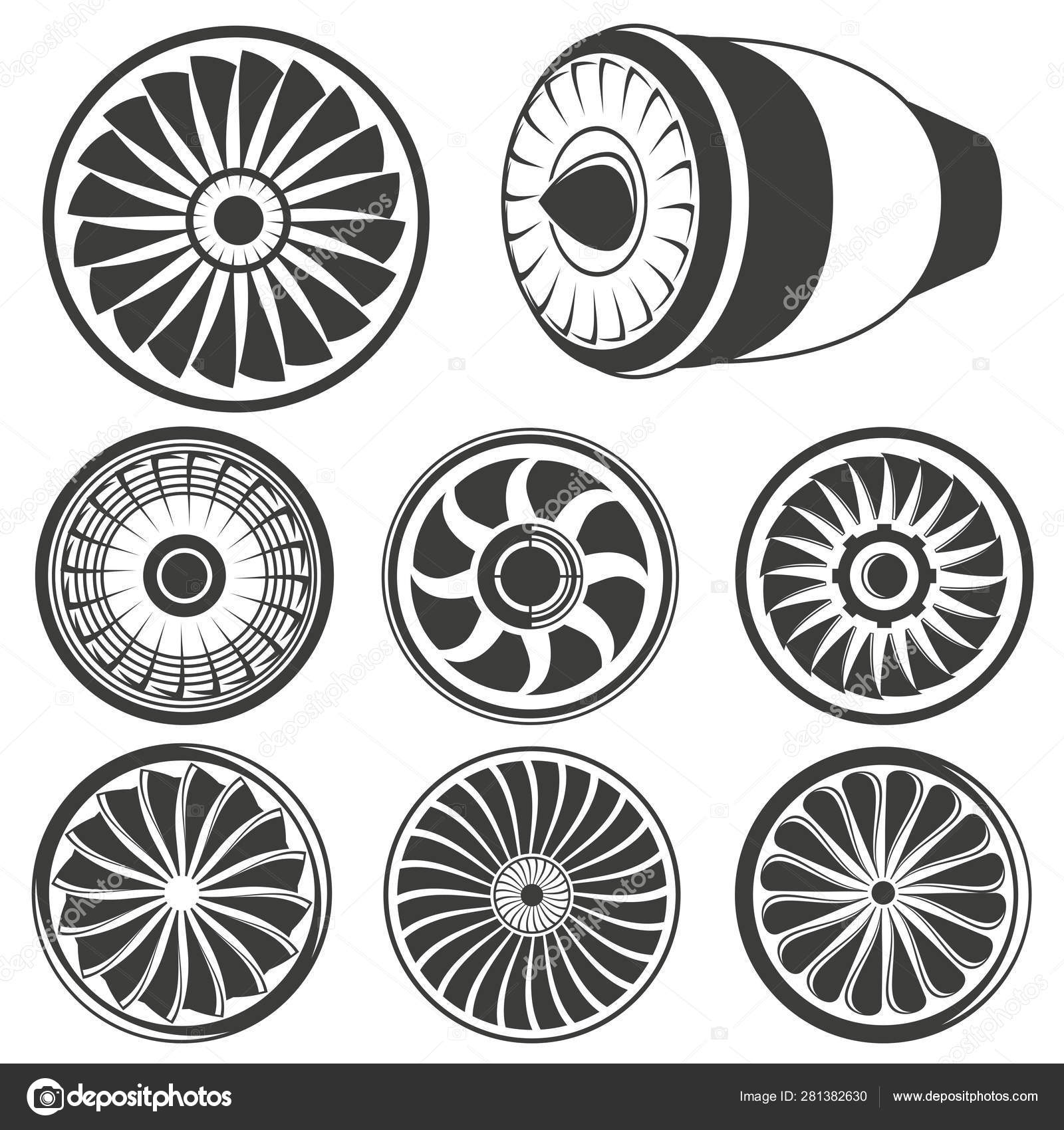 Vector Illustration Turbine Icons Set Stock Vector Image by ©loopang ...
