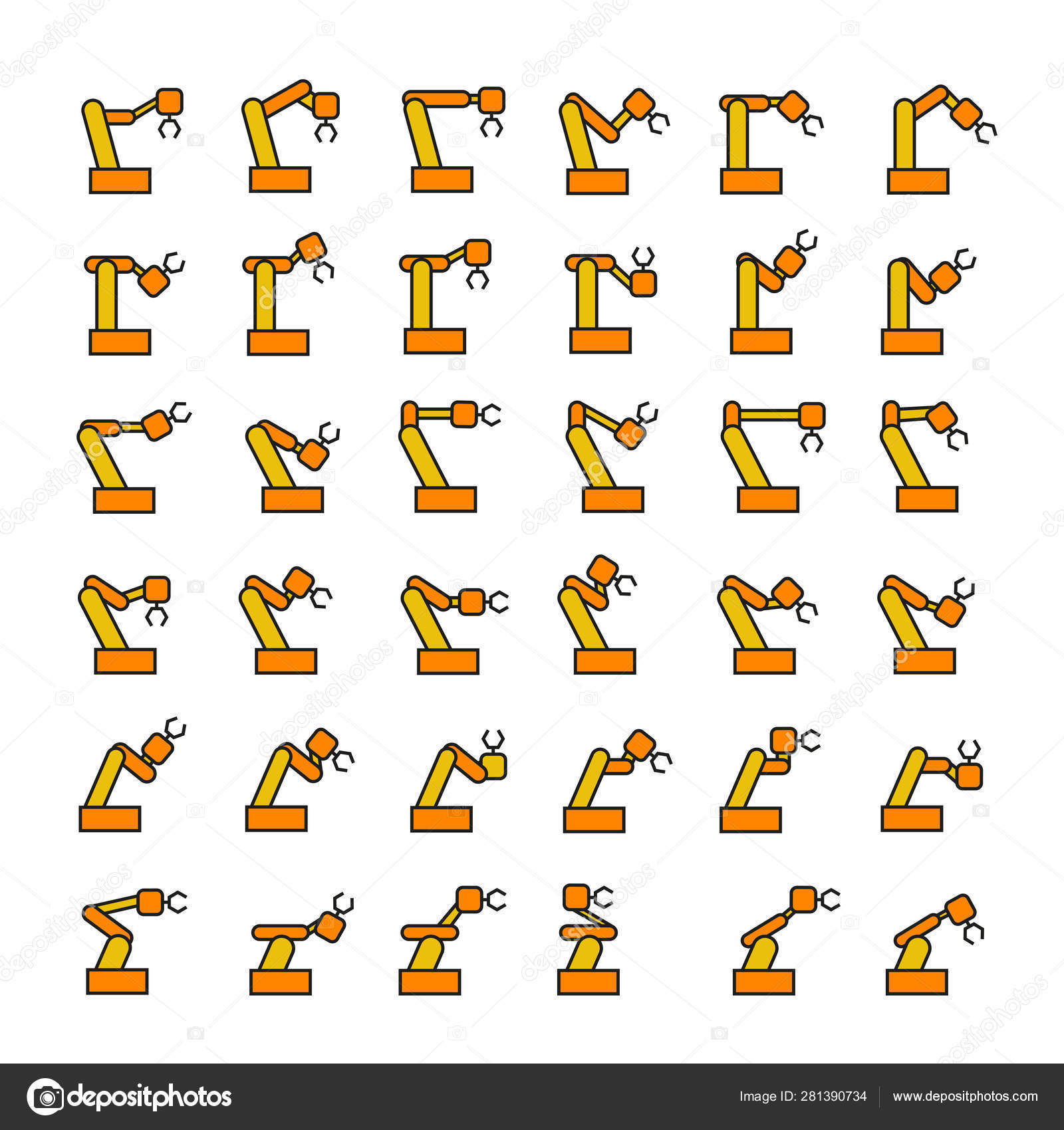 Robotic Arm Icons Vector Illustration Stock Vector by ©loopang 281390734
